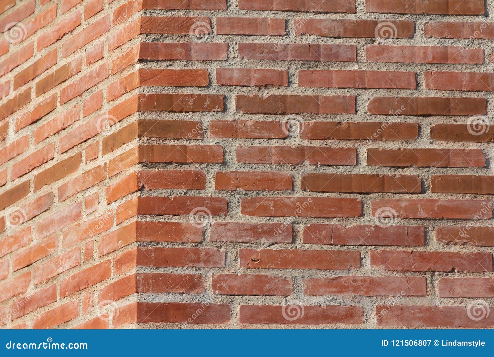 Beautiful Red Brick Wall Corner Stock Image - Image of material, corner ...