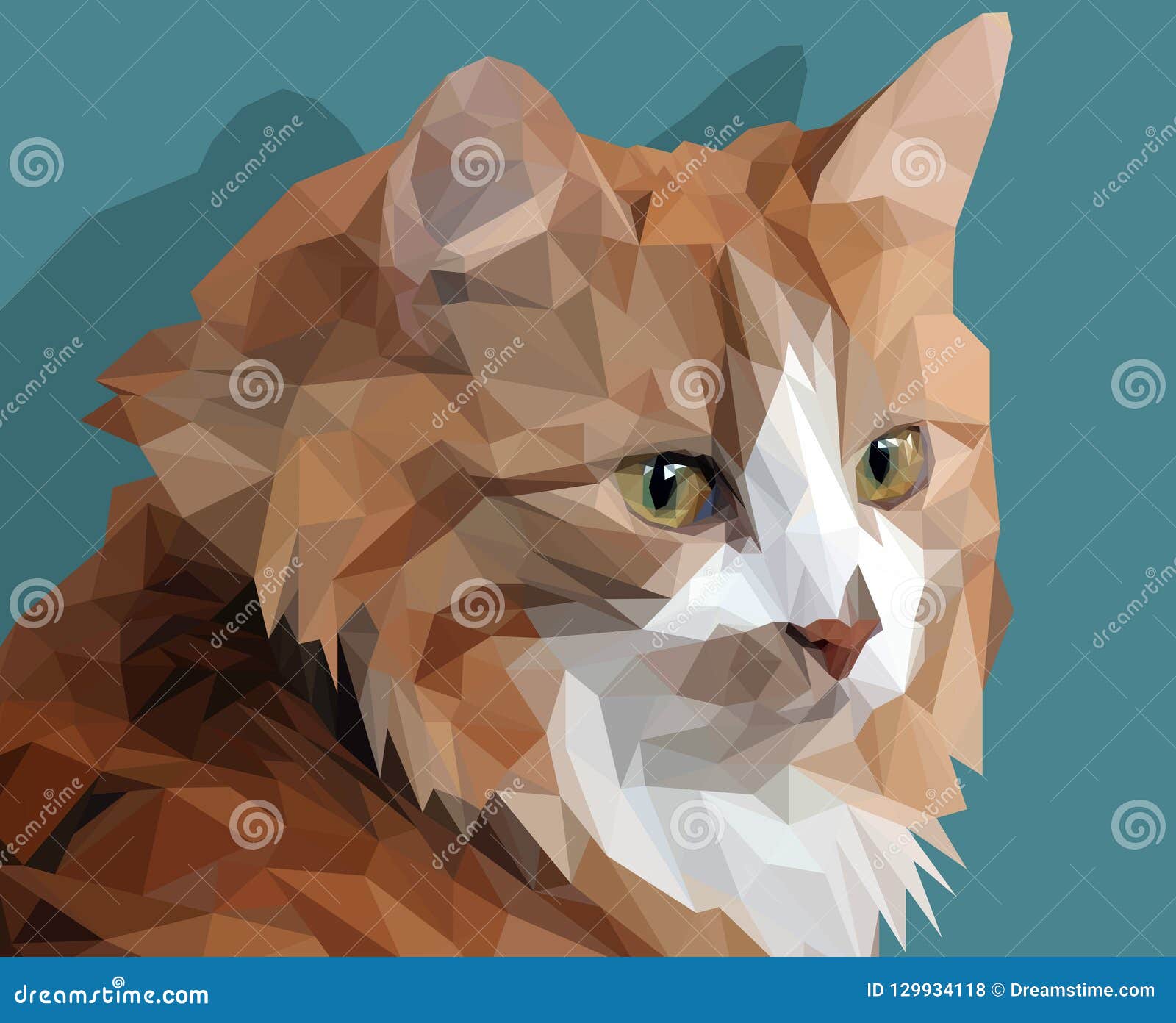 Beautiful red cat. Vector. stock illustration. Illustration of canine ...