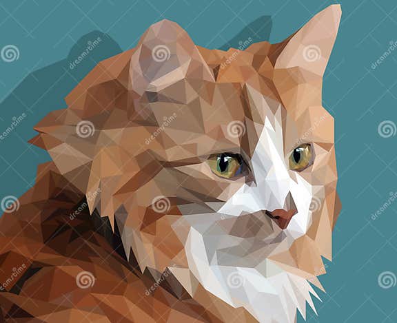 Beautiful red cat. Vector. stock illustration. Illustration of canine ...