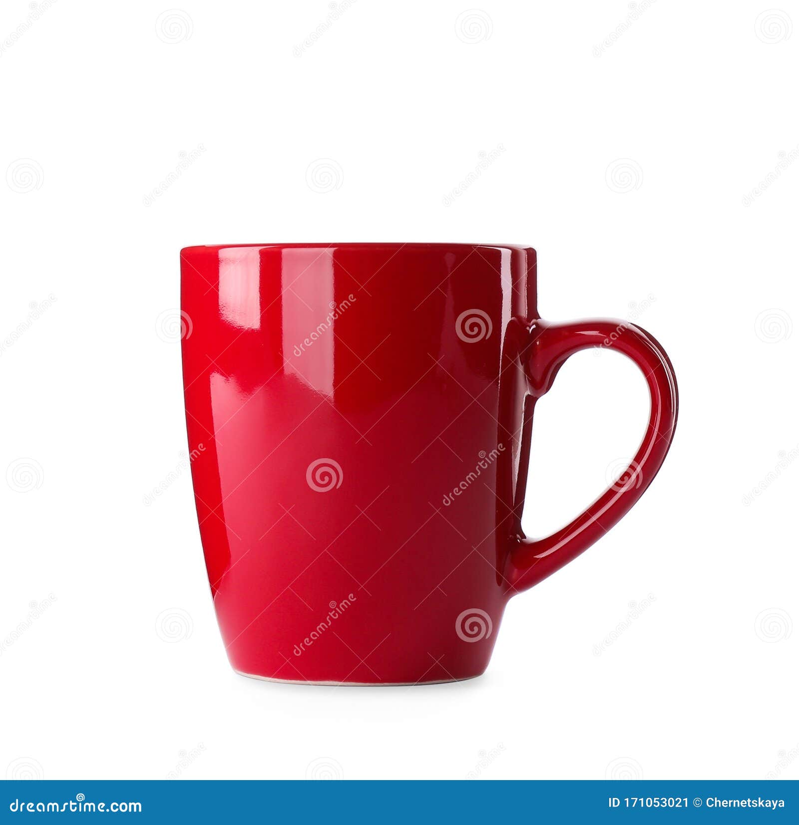 Beautiful Red Ceramic Cup Isolated Stock Image - Image of beverage ...