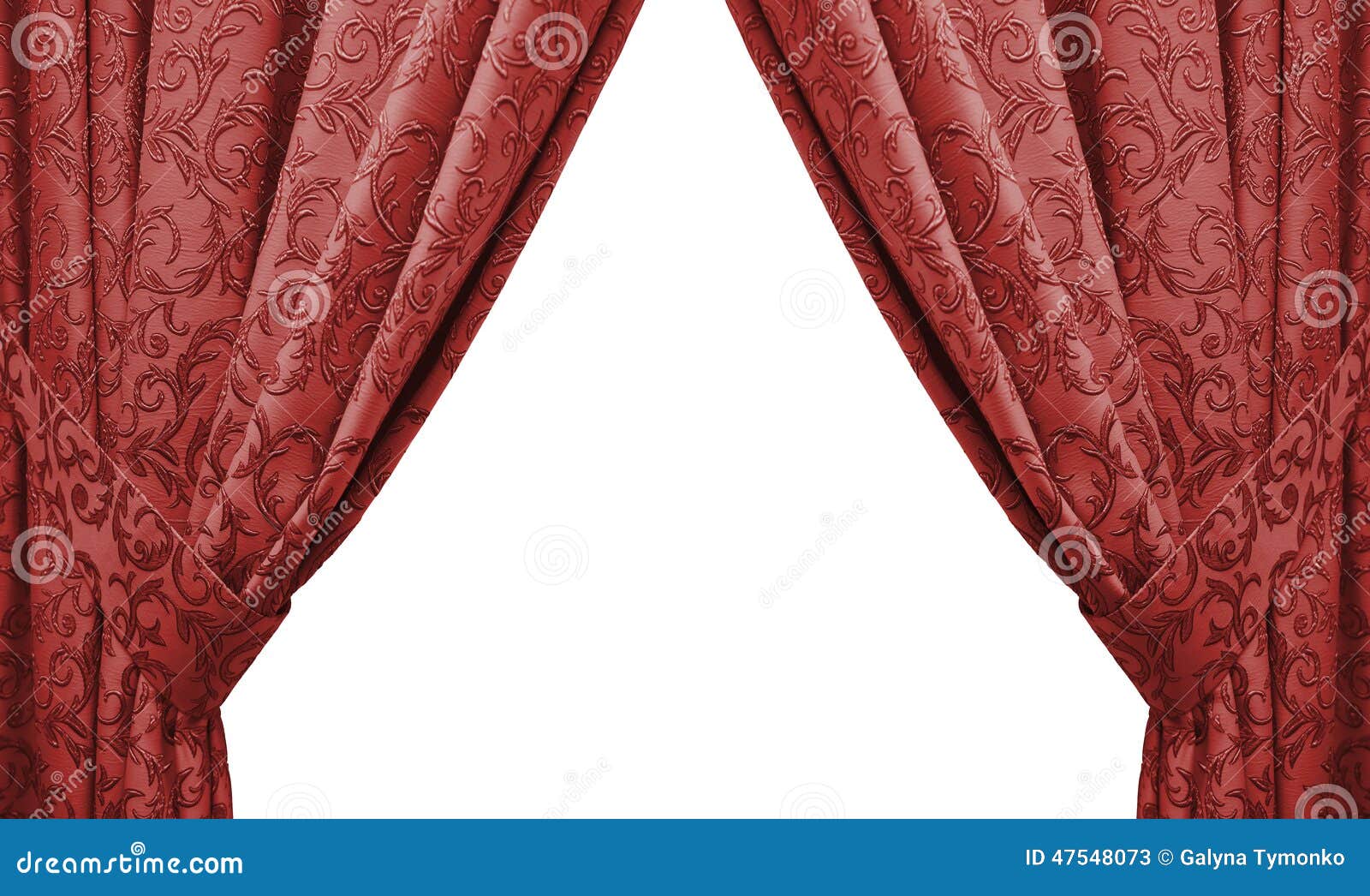 Beautiful Red Curtain in a Classic Style. Isolated Stock Image - Image ...