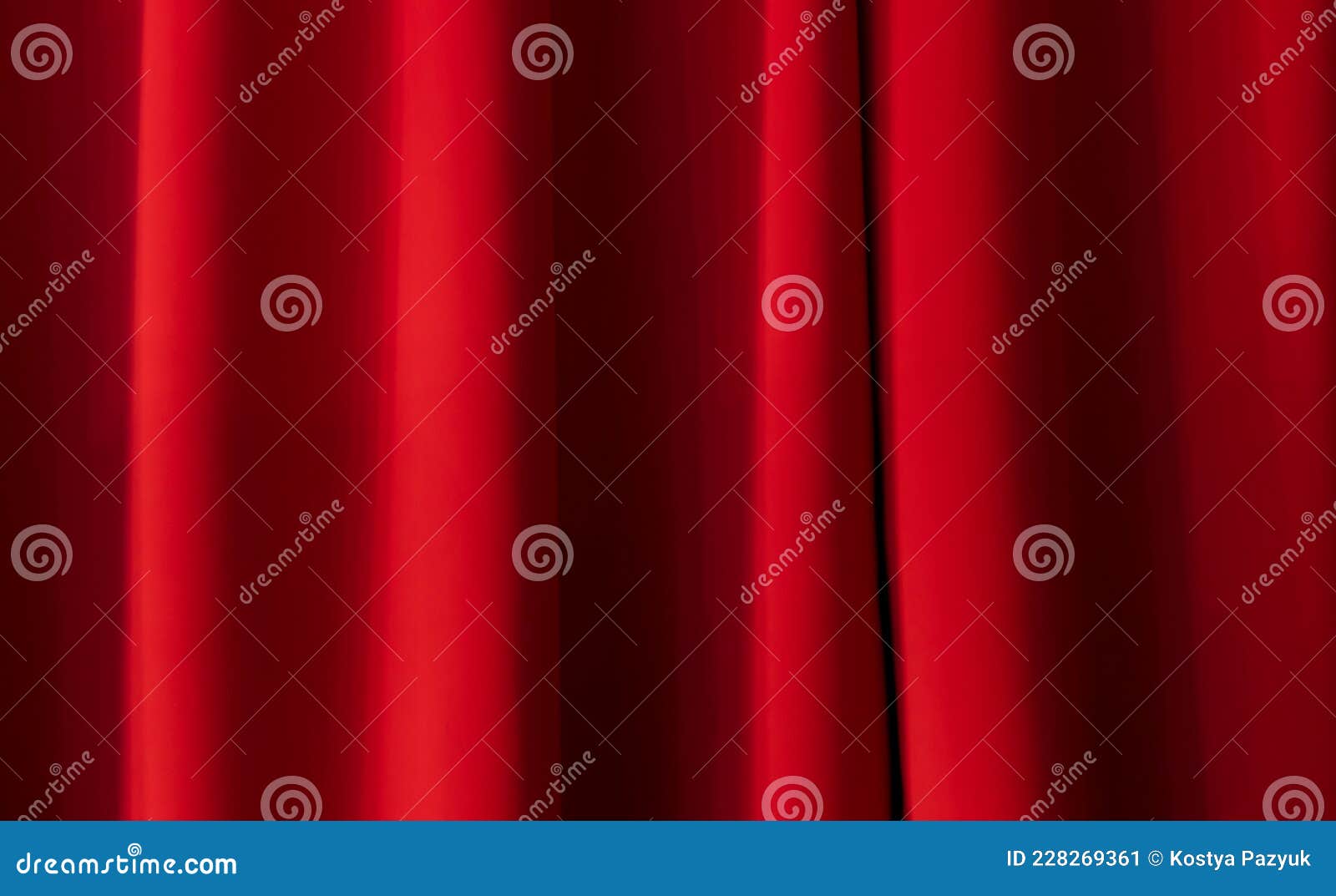 Beautiful Red Draped Curtain Illuminated by the Sun Stock Image - Image ...