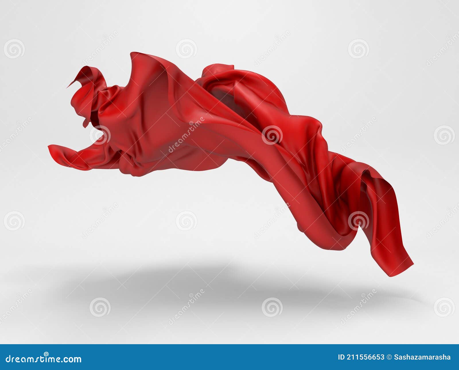 Beautiful Red Flowing Fabric Flying in the Wind Stock Illustration ...