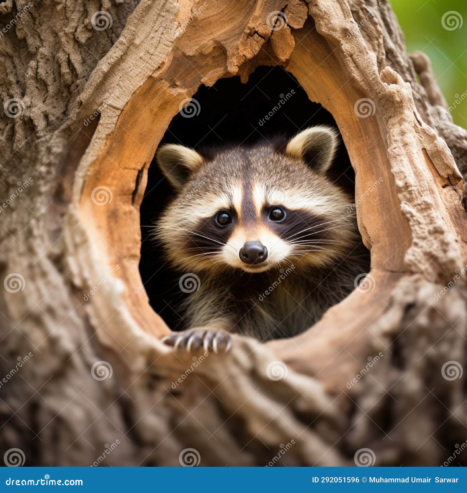 Beautiful Red Fox in Tree Hole Generated by AI Tool Stock Illustration ...