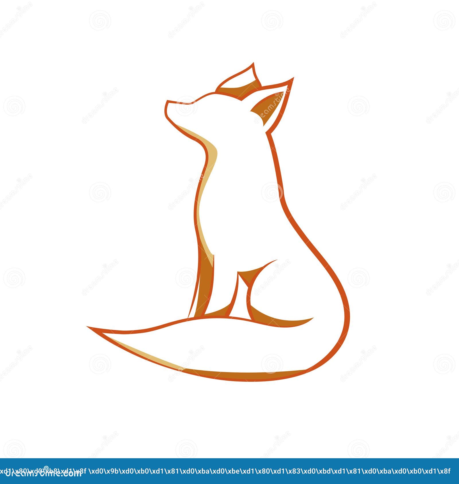 Beautiful Red Fox in Vector Stock Vector - Illustration of line ...