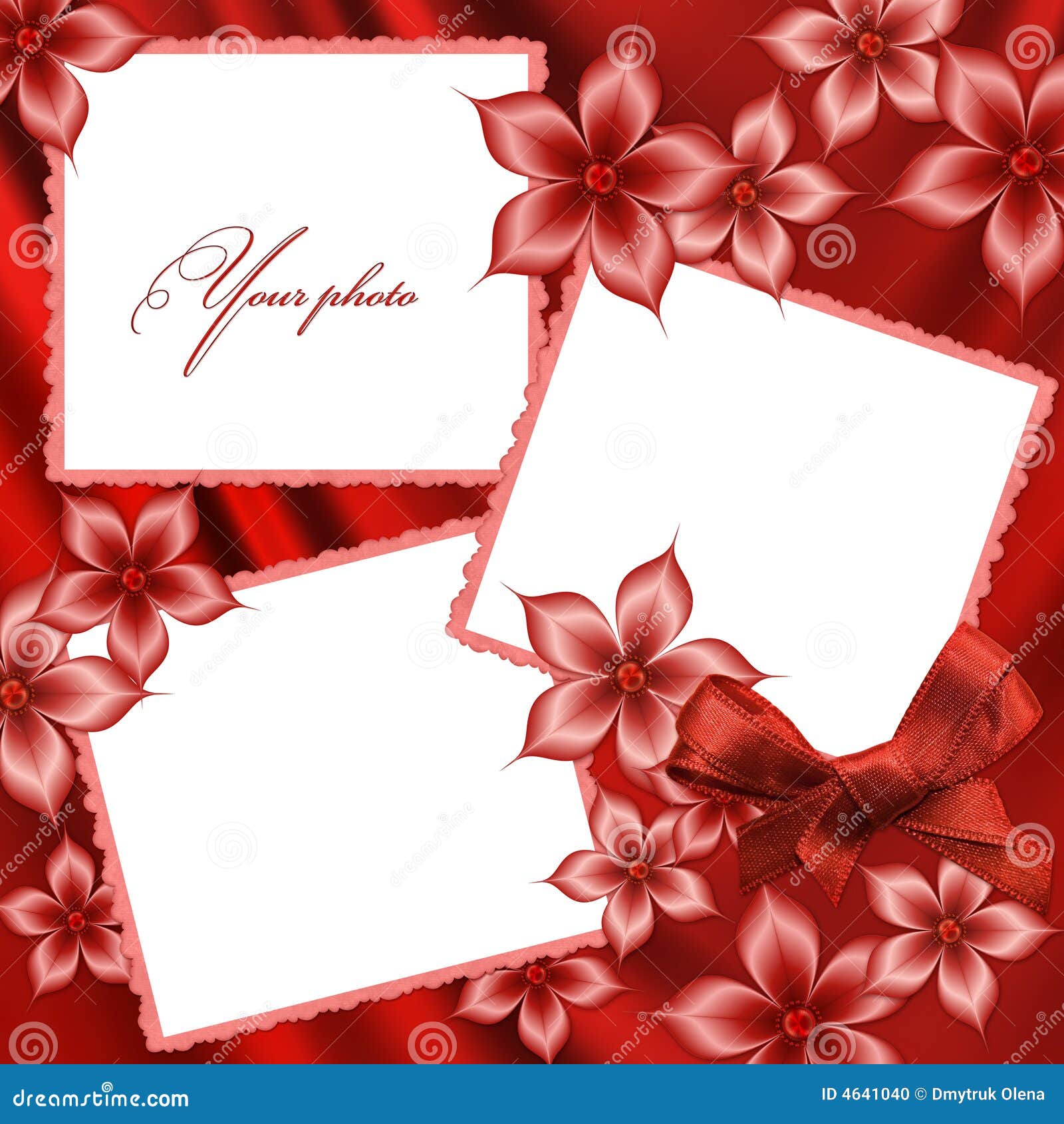 Beautiful Red Frame for Photos Stock Illustration - Illustration of ...