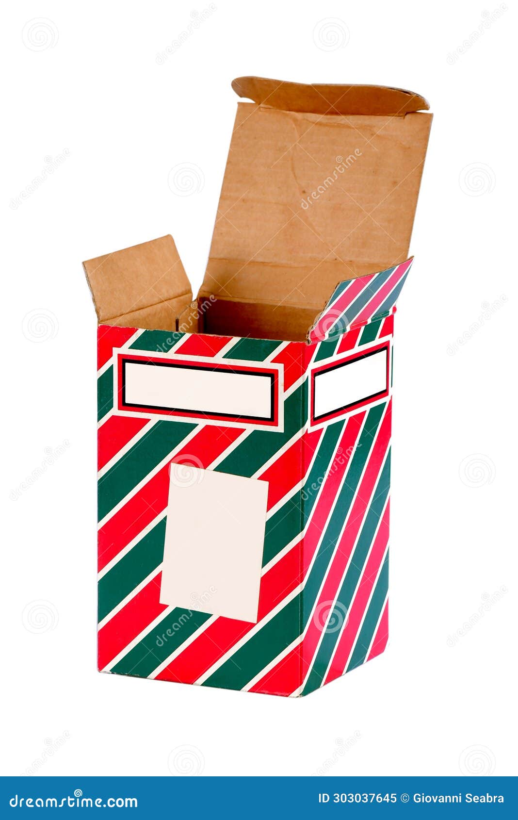 Beautiful Red Gift Box with Open Lid with Side View and Space for Text ...