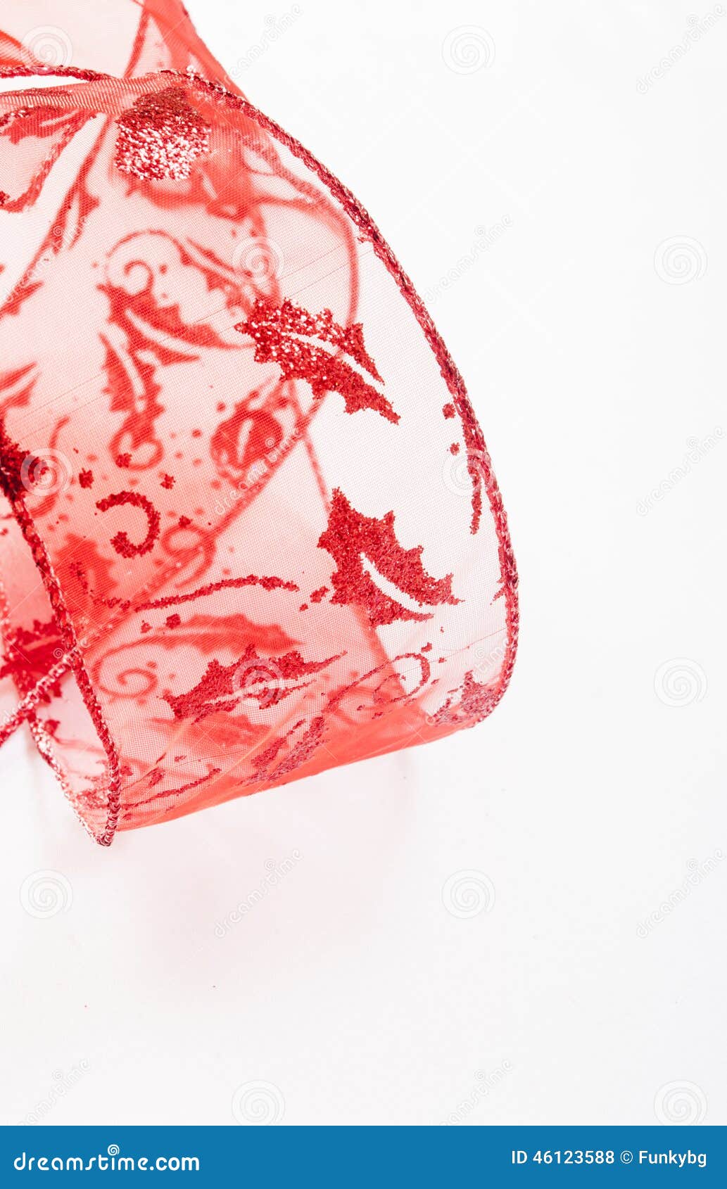 Beautiful red gift ribbon stock photo. Image of perspective - 46123588