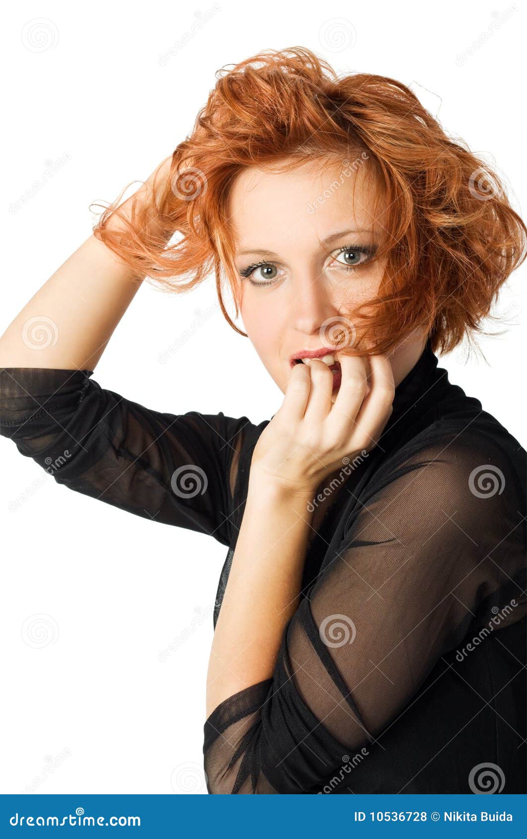 Beautiful red girl stock photo. Image of vertical, young - 10536728