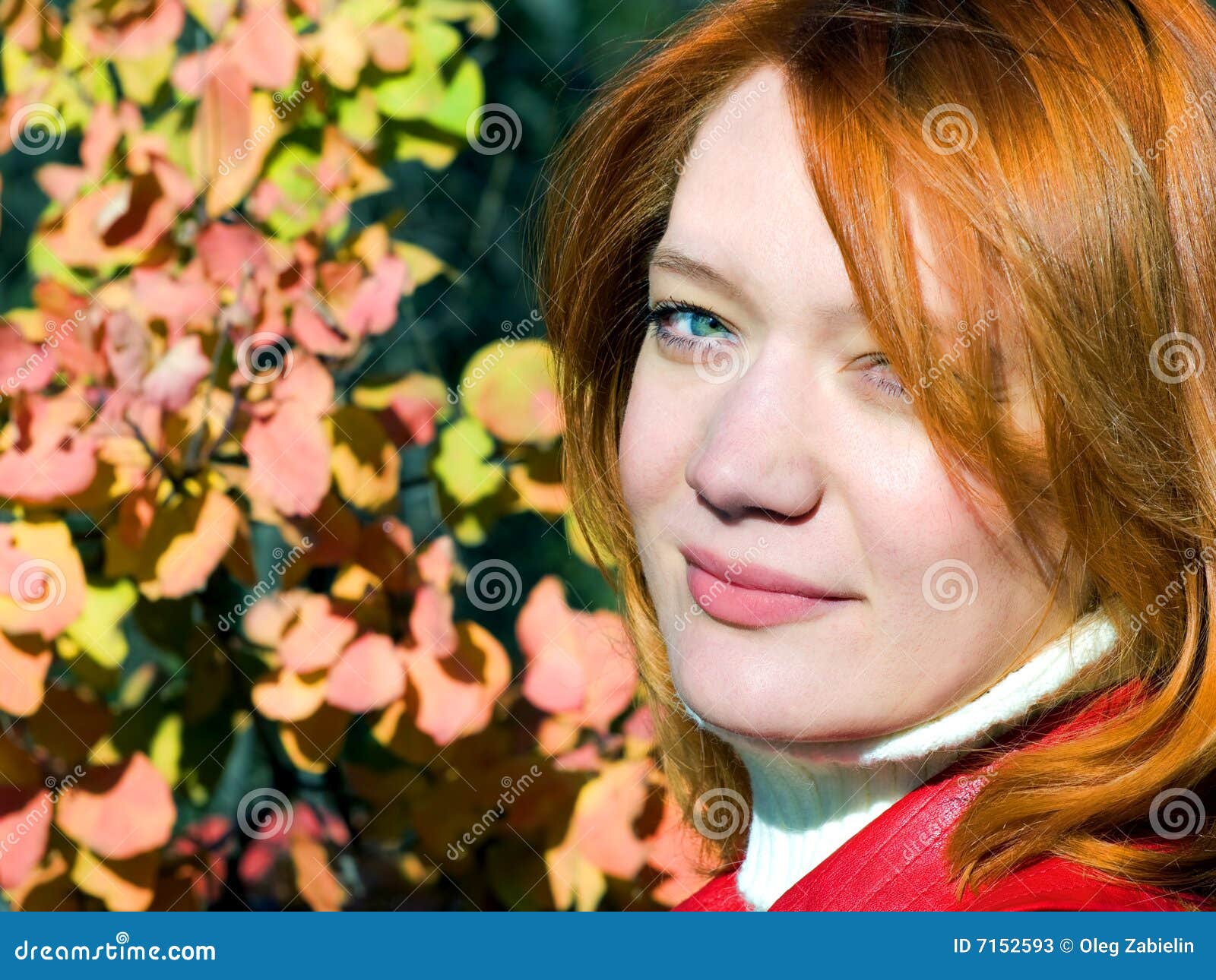 Beautiful red girl stock image. Image of facial, portrait - 7152593