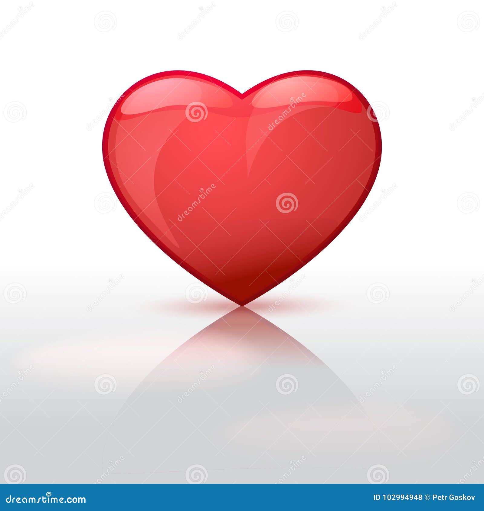 Beautiful Red Glossy Heart Shape Stock Vector - Illustration of glass ...