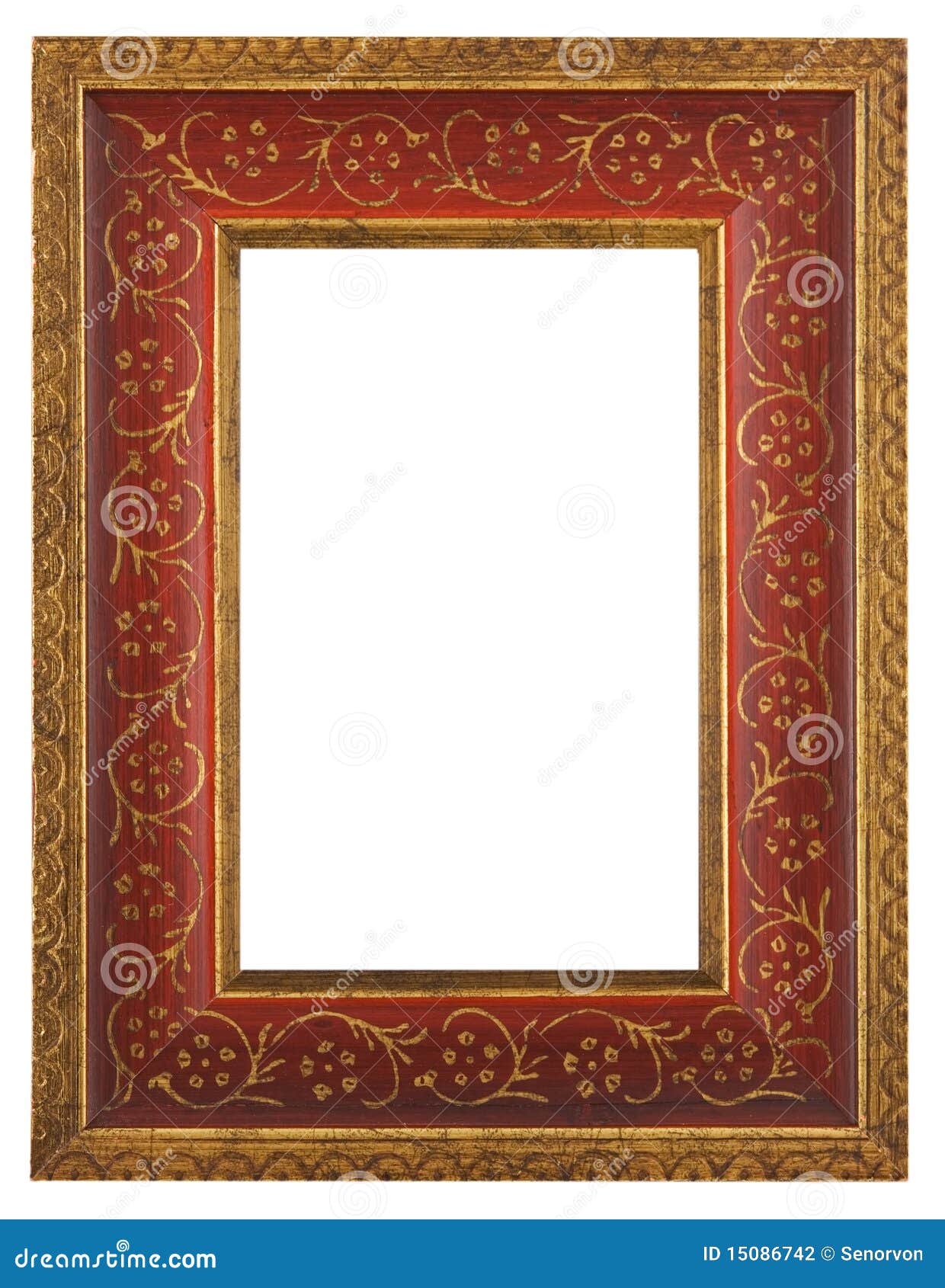 Beautiful red gold frame stock photo. Image of clipping - 15086742