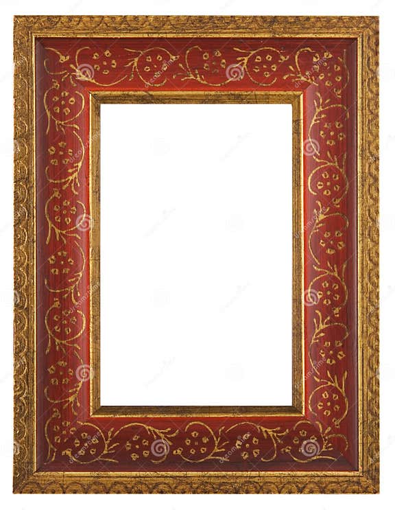 Beautiful red gold frame stock photo. Image of clipping - 15086742