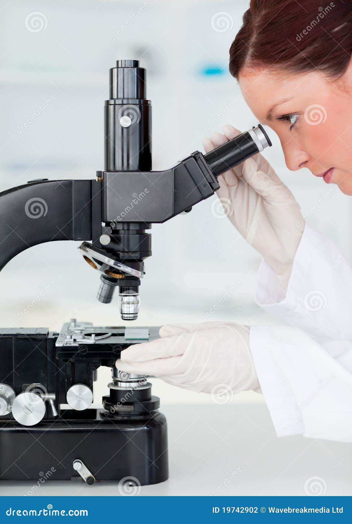 Beautiful Red-haired Scientist Stock Photo - Image of glasses, clinic ...