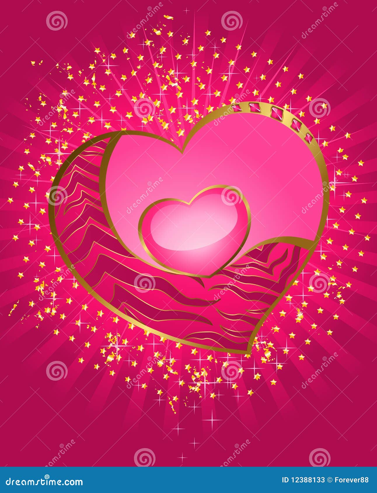 Beautiful red heart stock vector. Illustration of year - 12388133