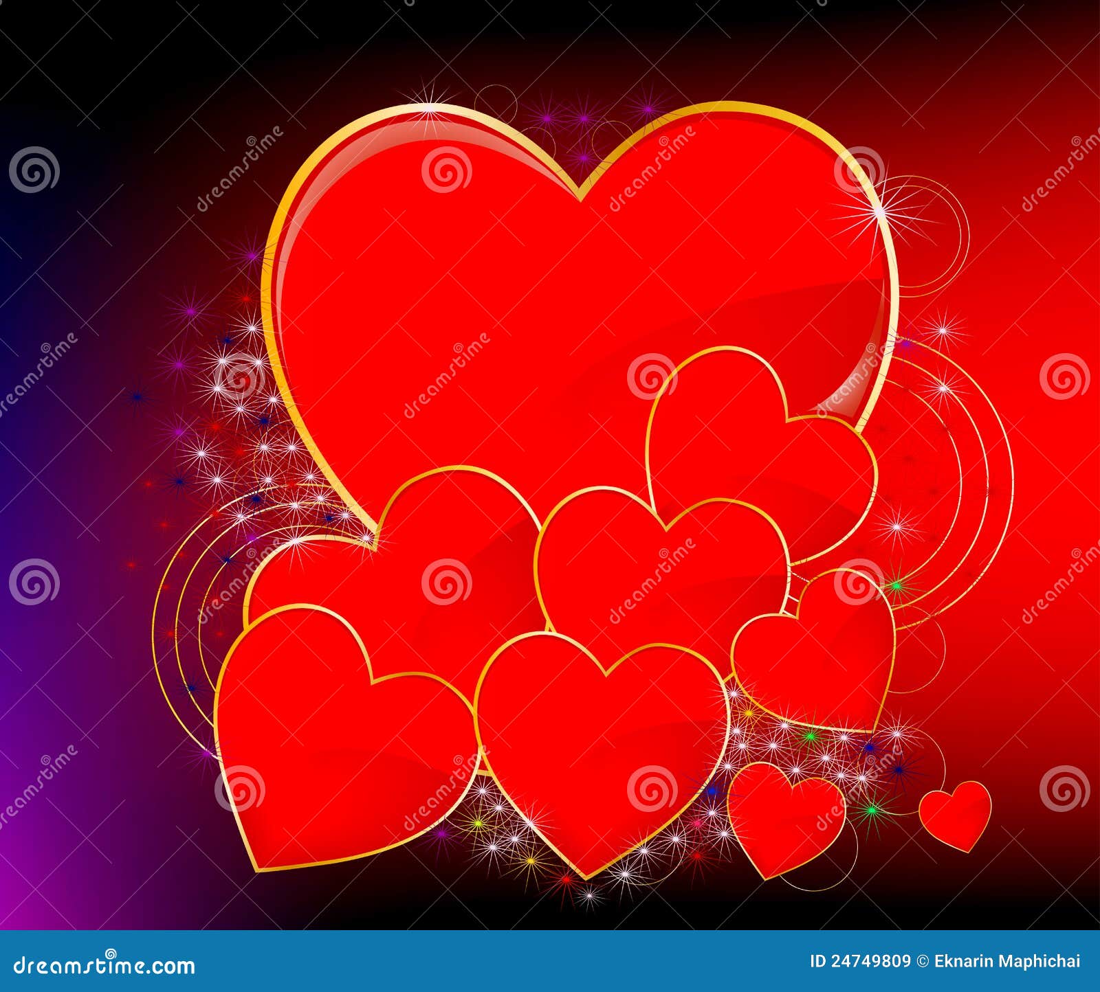 Beautiful Red Heart Abstract Background Stock Illustration ...