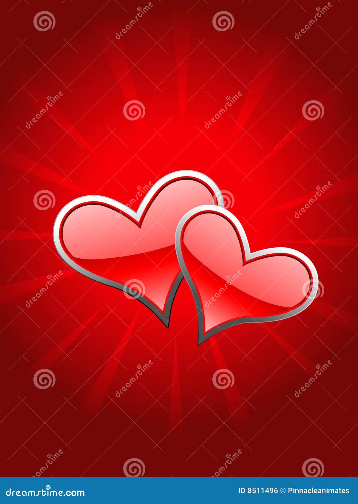 Beautiful Red Heart in Glow Background Stock Illustration ...