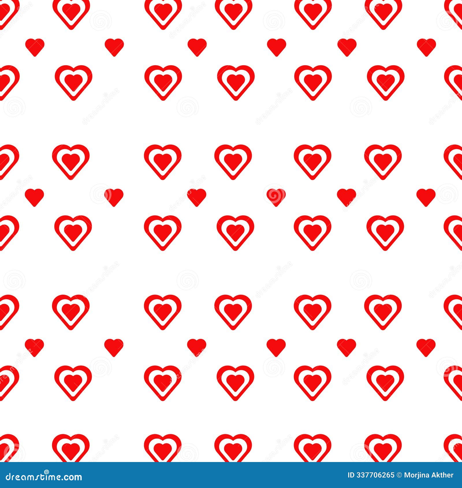 A Beautiful Red Heart Seamless Pattern Design. Stock Illustration ...