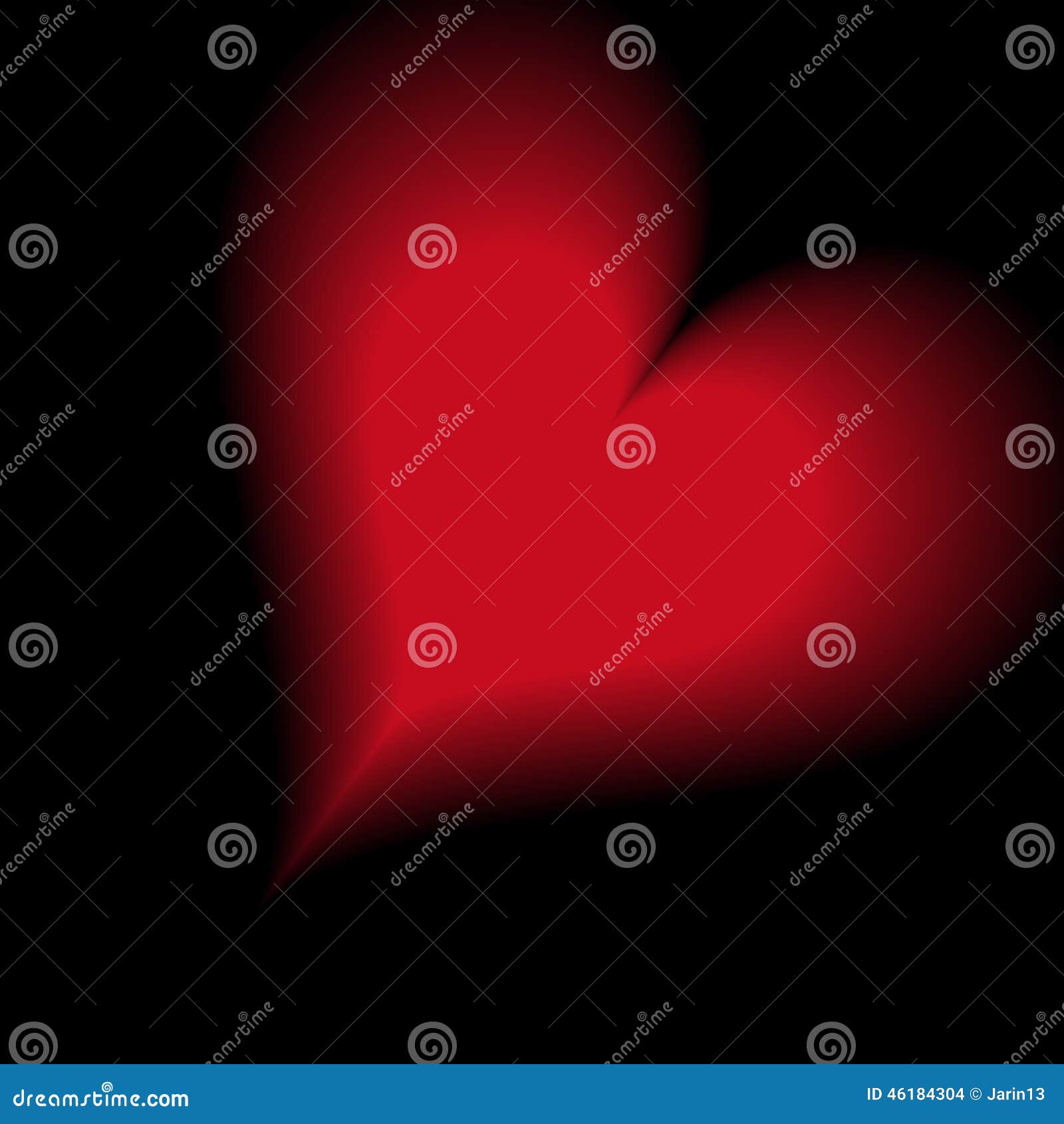 Beautiful Red Heart Shape on Black Stock Illustration - Illustration of ...