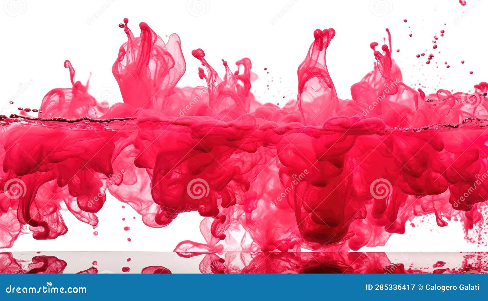 Beautiful Red Ink Falling into Water, Fluid Artwork, Ai Generated Image ...
