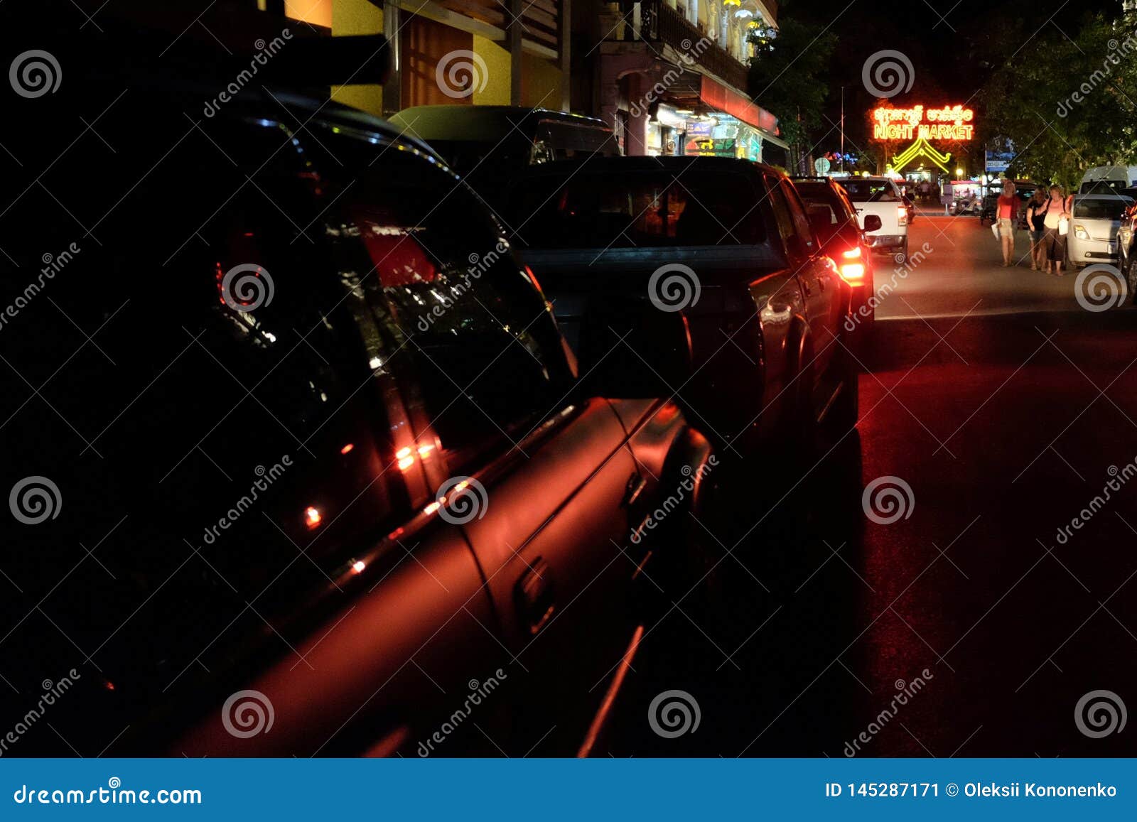 Beautiful Red Light from the Car`s Rear Lights Stock Image - Image of ...