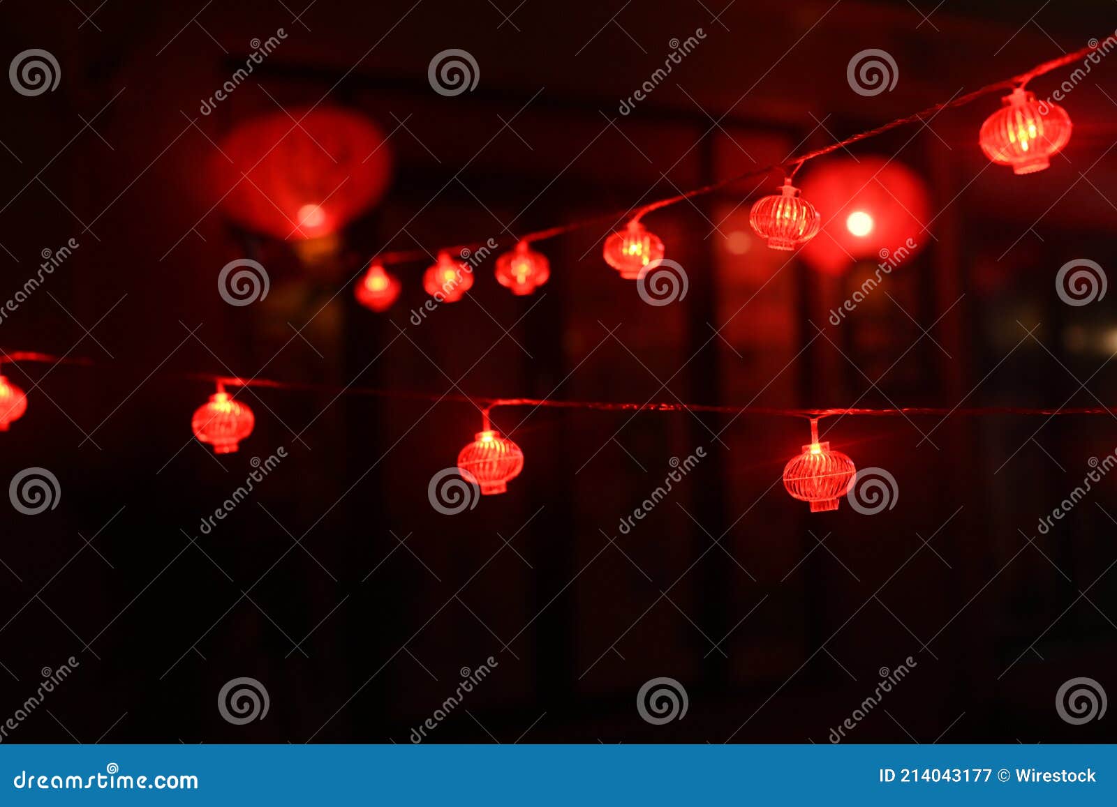 Beautiful Red Lights in the Street at Night Stock Image - Image of ...