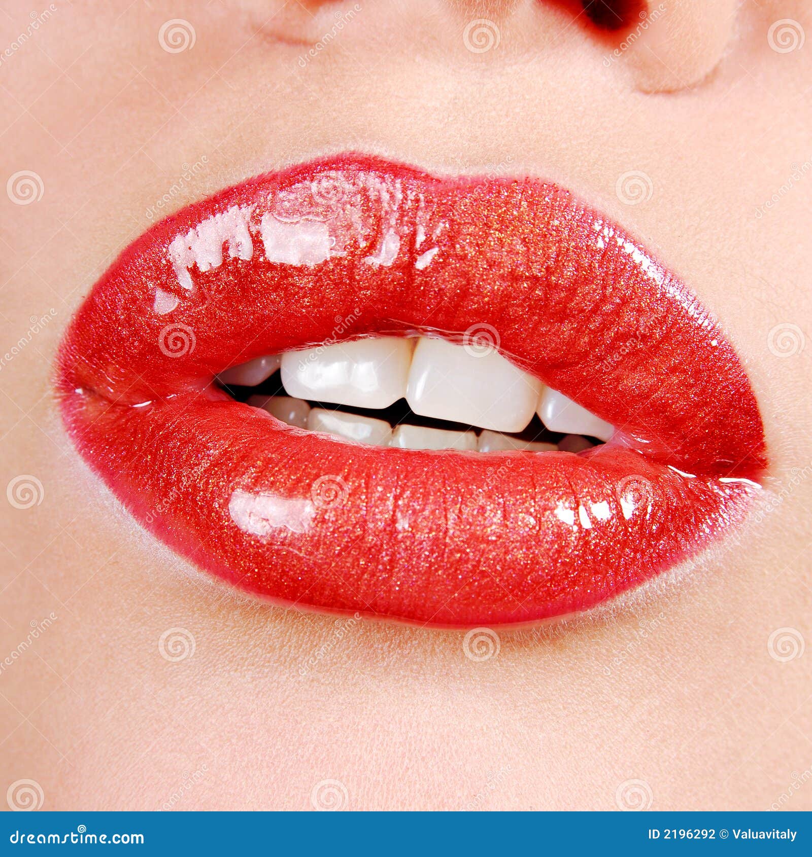 Beautiful red lips stock photo. Image of shiny, bright - 2196292