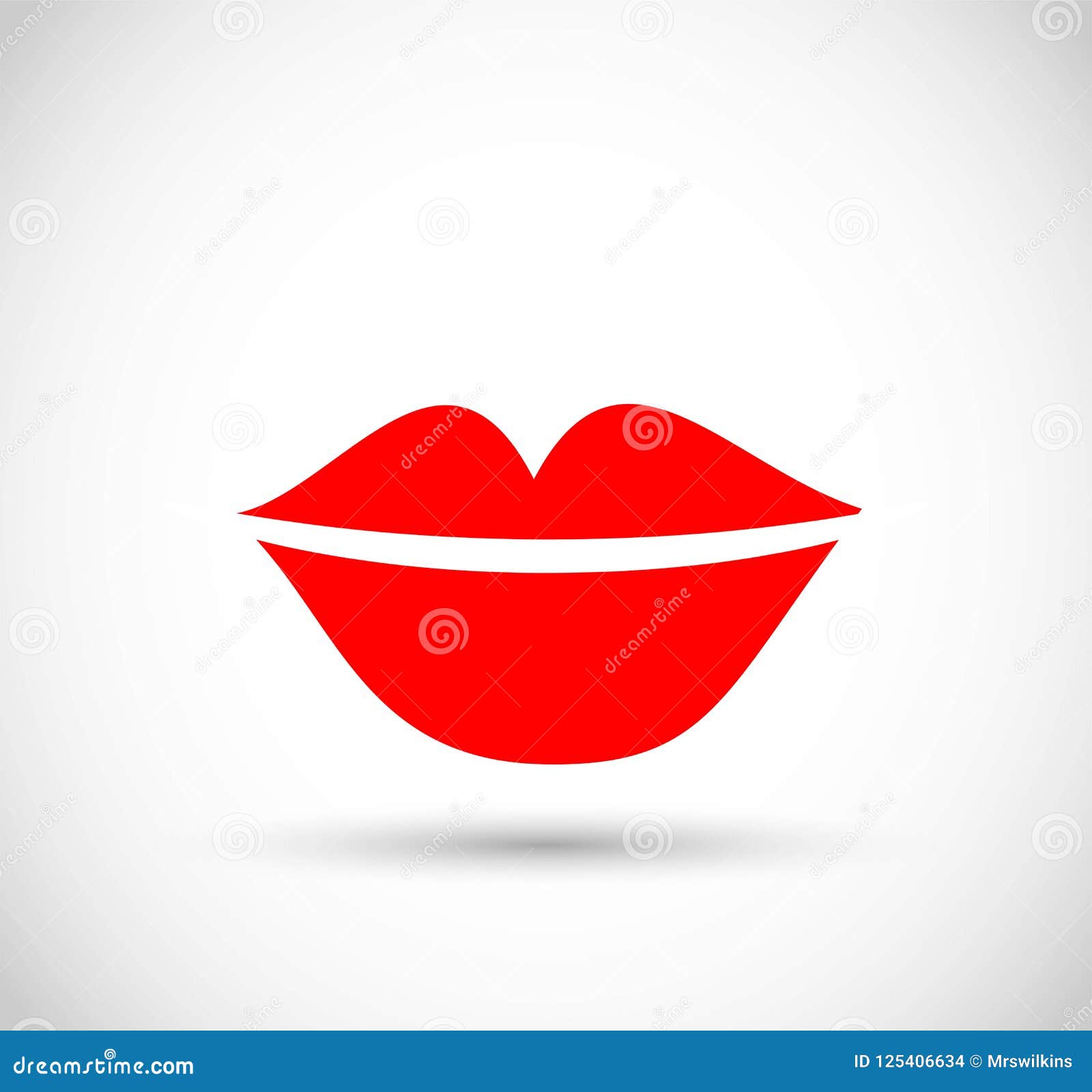 Beautiful Red Lips Icon Vector Stock Vector - Illustration of female ...