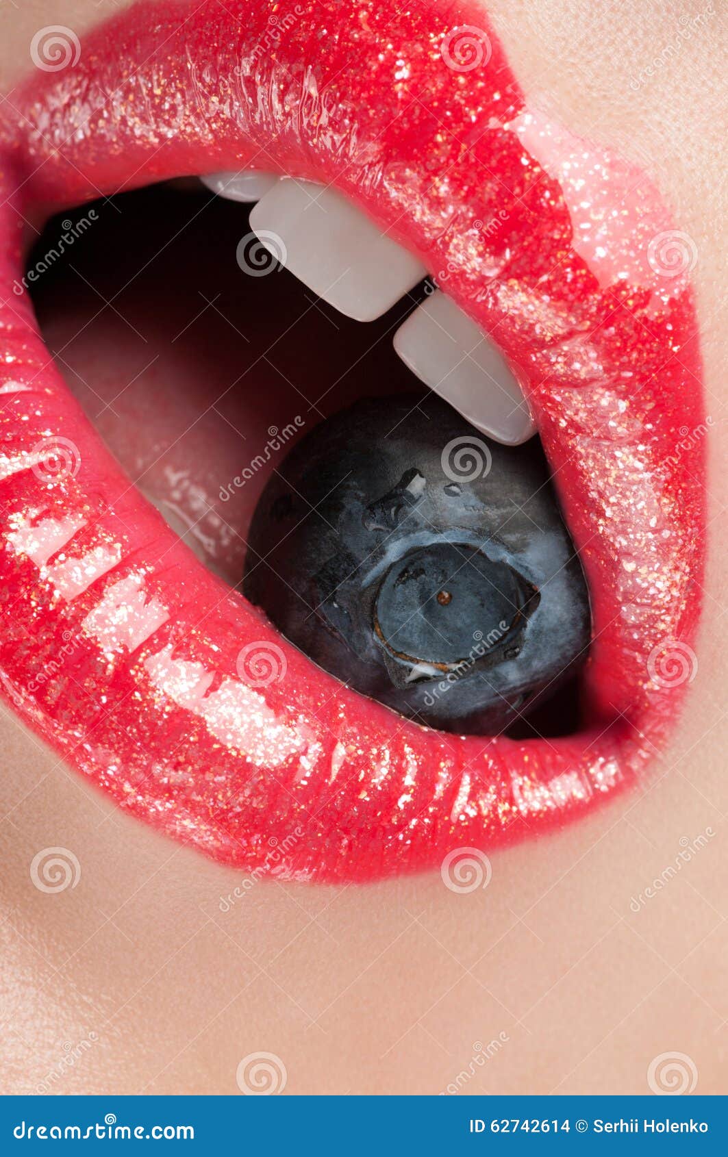 Beautiful red lips. stock photo. Image of cosmetics, makeup - 62742614