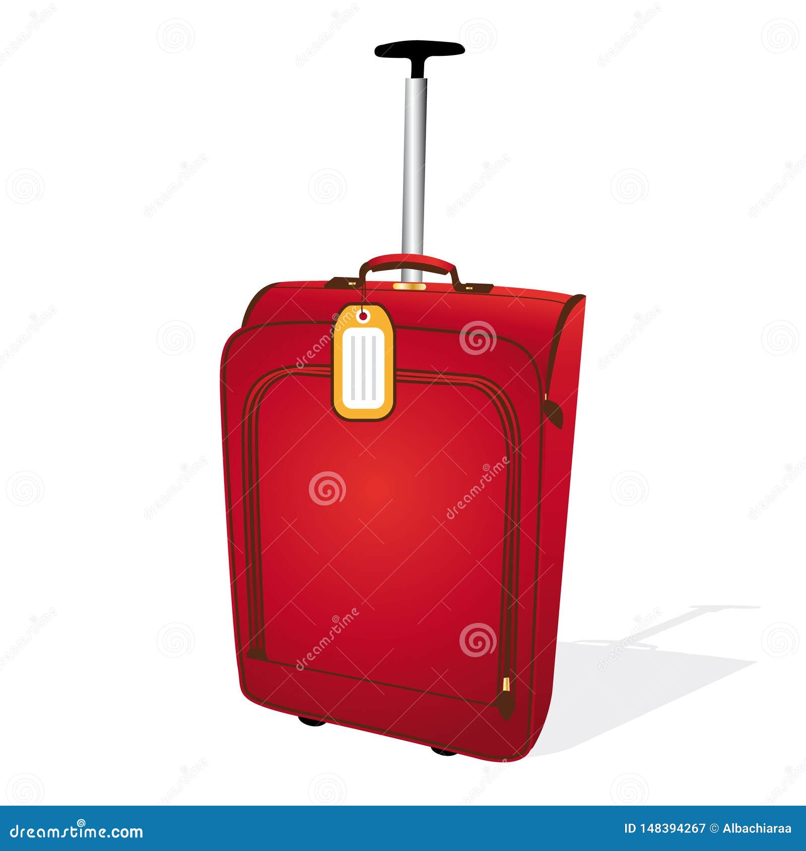 Beautiful Red Luggage. Illustration. Stock Vector - Illustration of ...