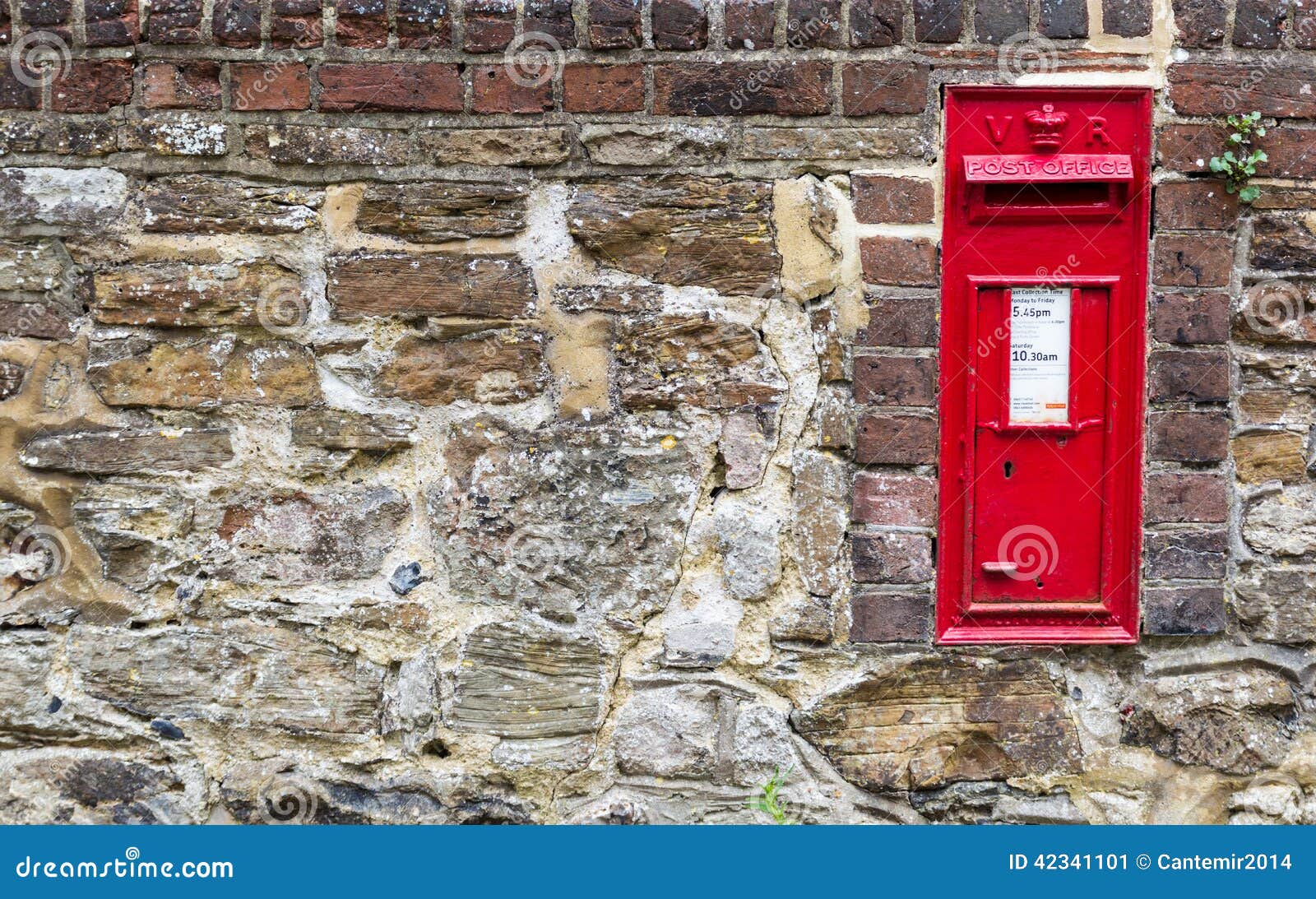 Beautiful Red Mailbox Built into a Stone Wall Stock Image - Image of ...