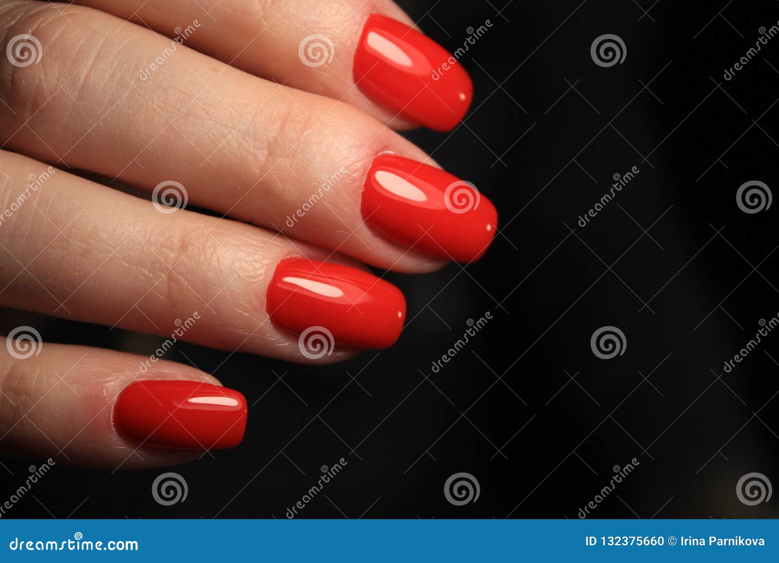Beautiful red manicure stock photo. Image of human, manicure - 132375660