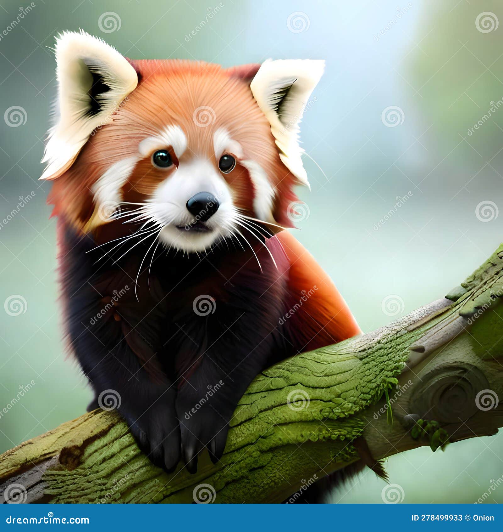 Beautiful Red Panda Looking To the Side - Ai Generated Image Stock ...