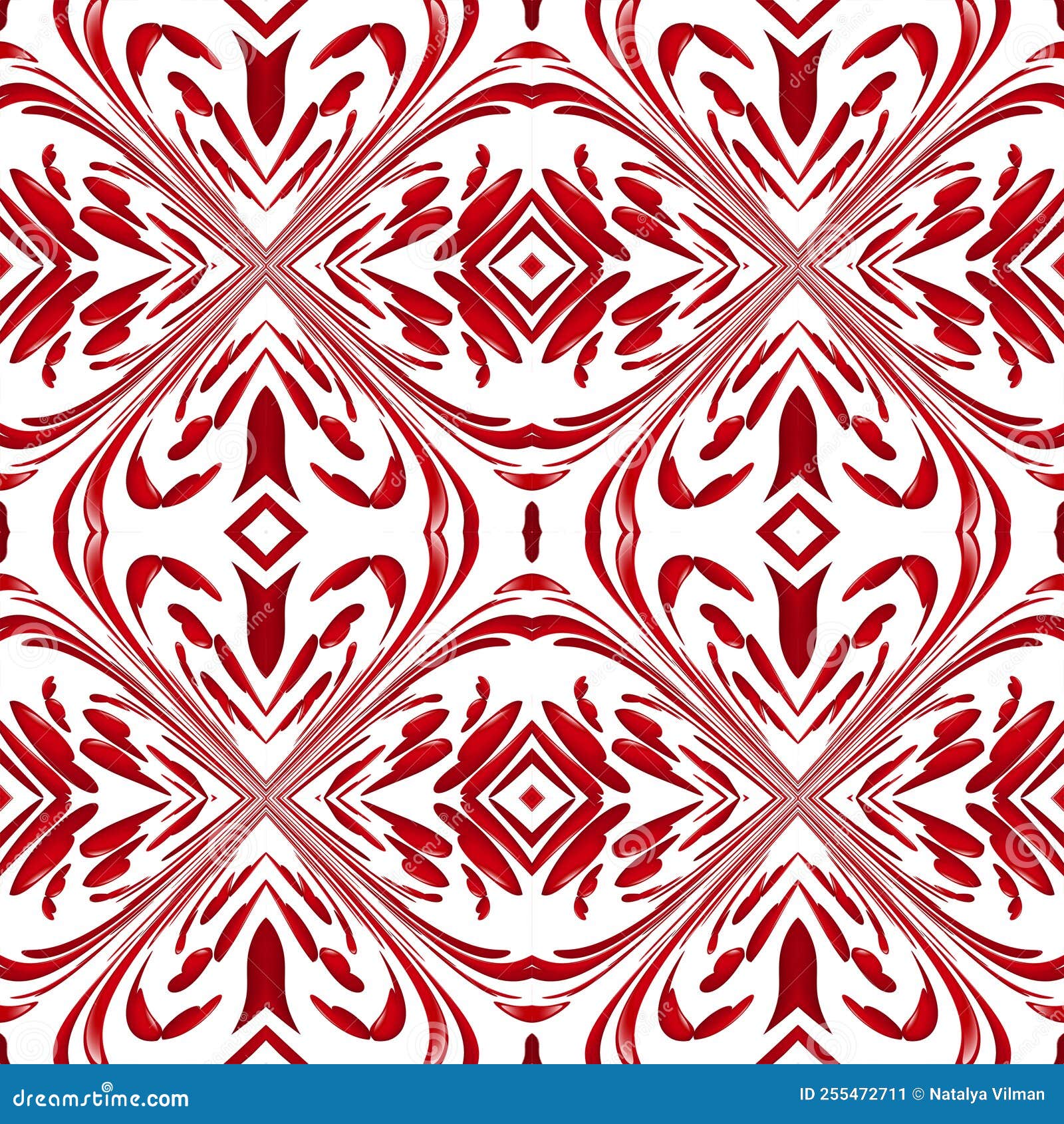 Beautiful Red Pattern on a White Background. Seamless Background for ...