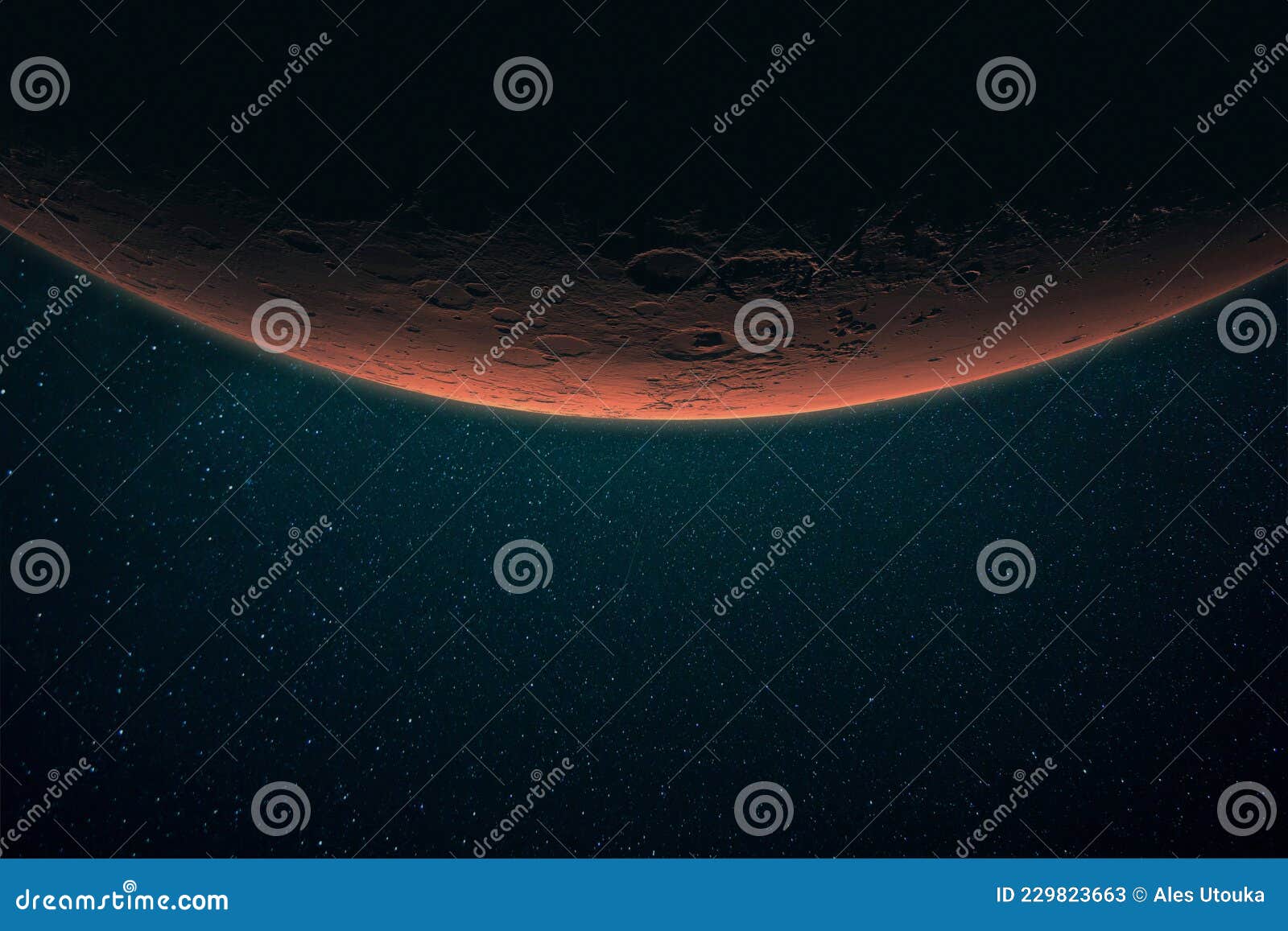 Beautiful Red Planet Mars in Space on a Starry Background. Solar System ...