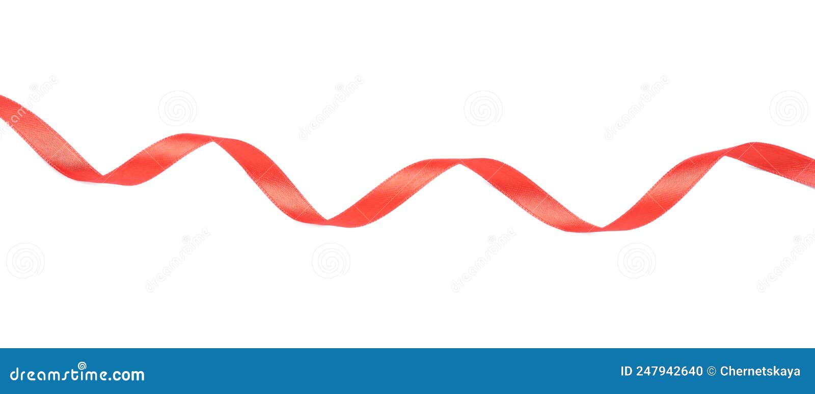 Beautiful Red Ribbon Isolated on White, Top View Stock Photo - Image of ...
