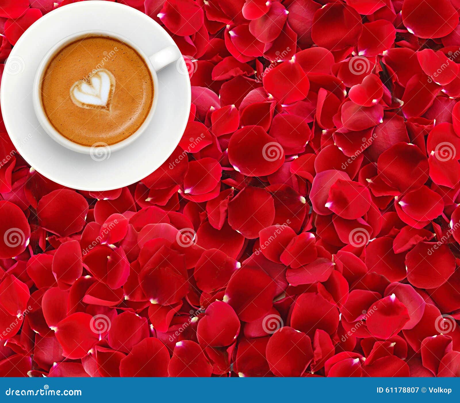 Beautiful Red Rose Petals and Coffee Cup Stock Image - Image of ...