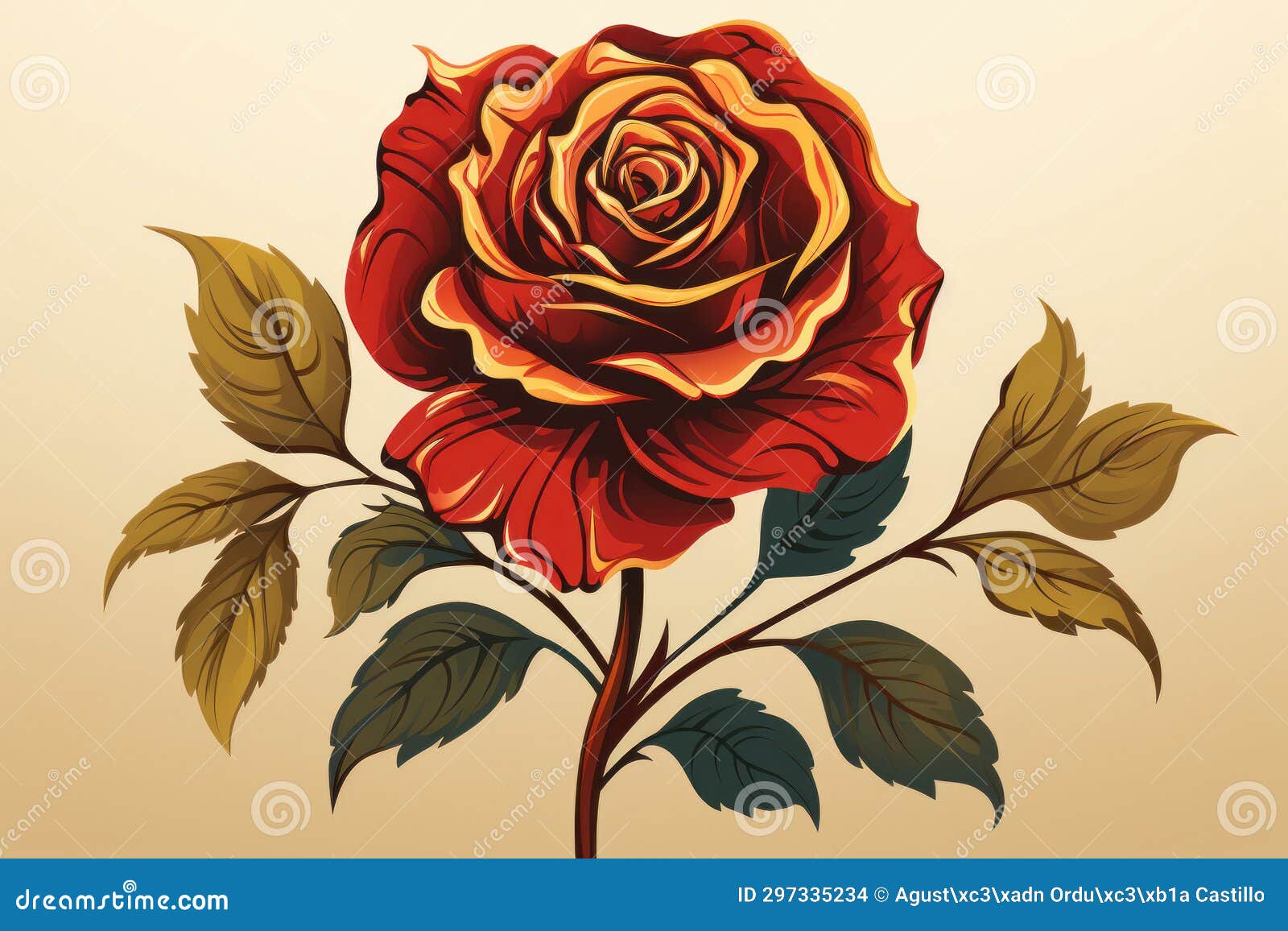 Beautiful Red Rose on a White Background. Stock Photo - Image of ...