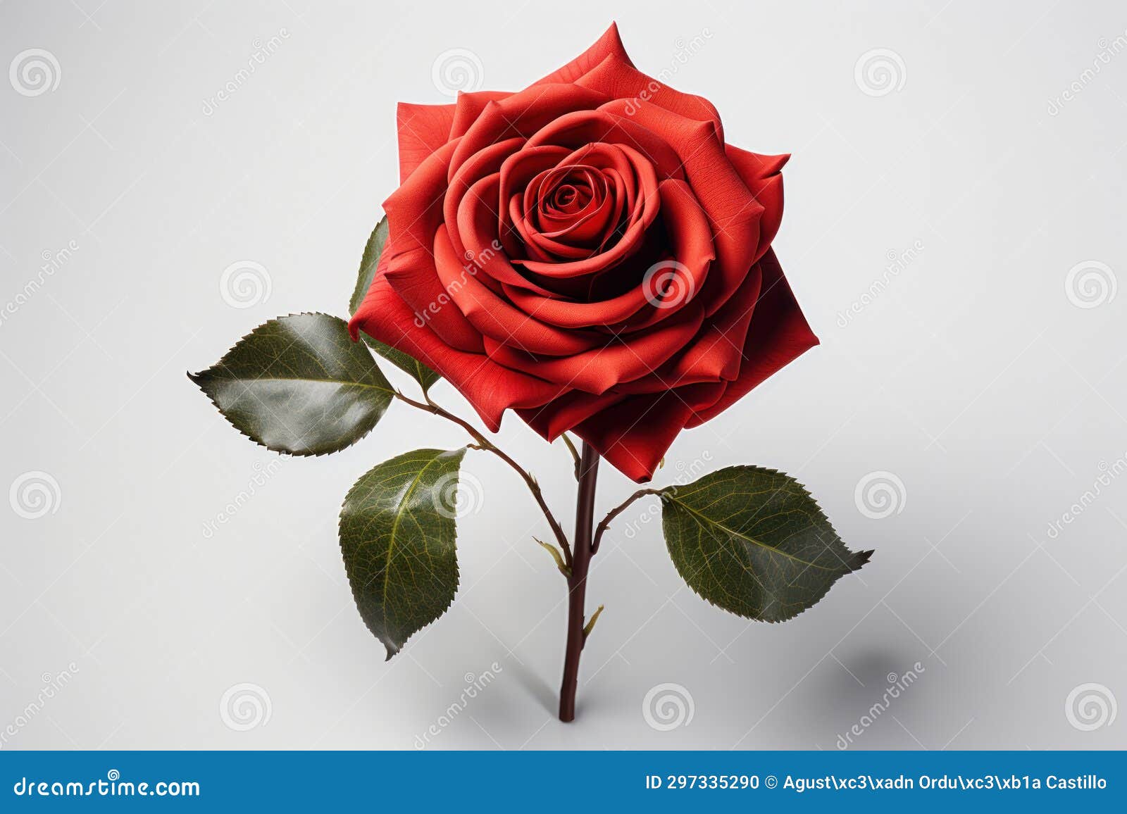 Beautiful Red Rose on a White Background. Stock Illustration ...