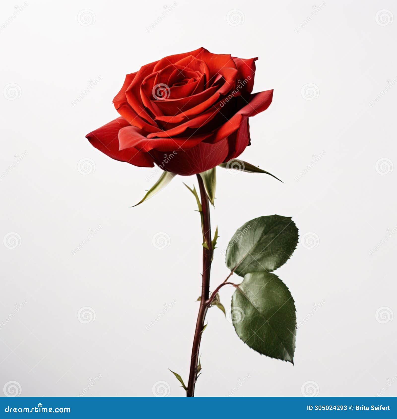 A Beautiful Red Rose before White Background Stock Illustration ...