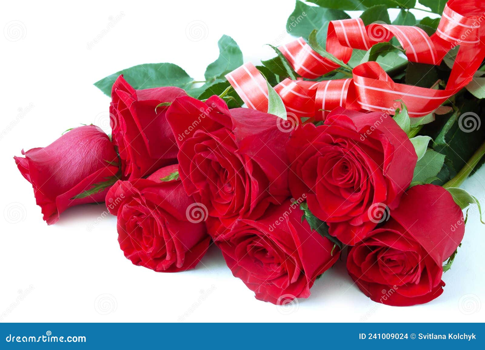 Beautiful Red Roses Bunch Isolated on White Background Stock Photo ...