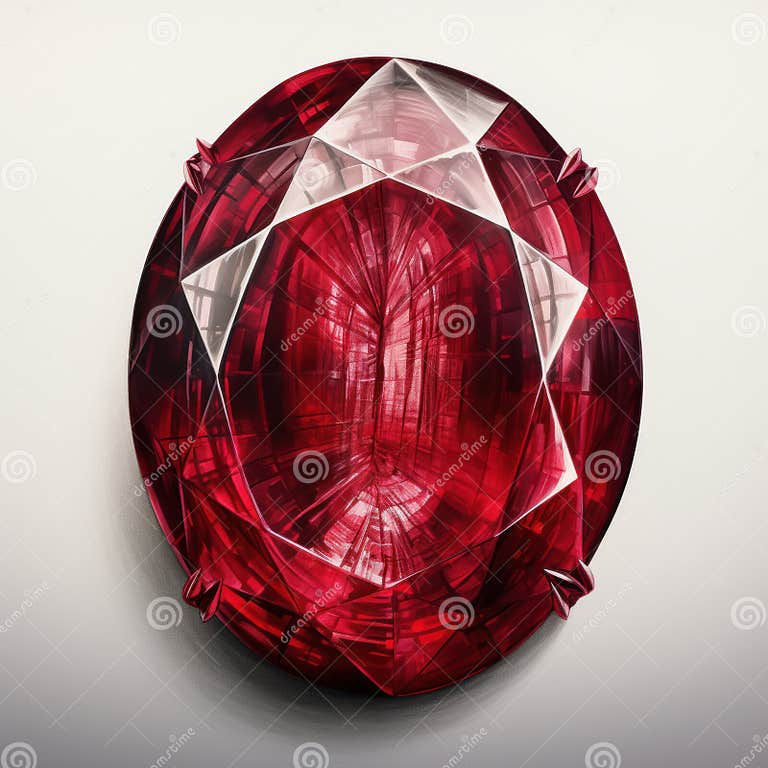 A Beautiful Red Ruby Diamond a Teardrop Cut is Sitting Elegantly on a ...