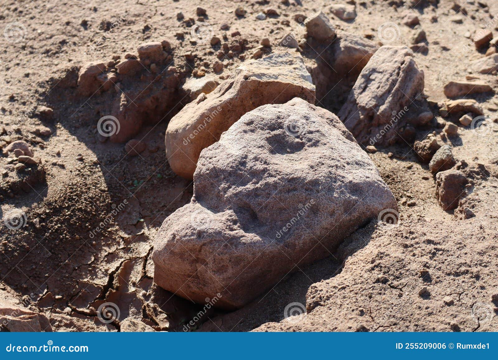 Red Sandstone Boulder from Excavation Work Stock Photo - Image of ...