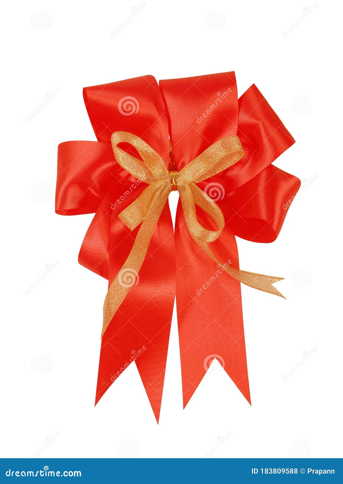Beautiful Red Satin Gift Bow, Isolated on White Stock Photo - Image of ...