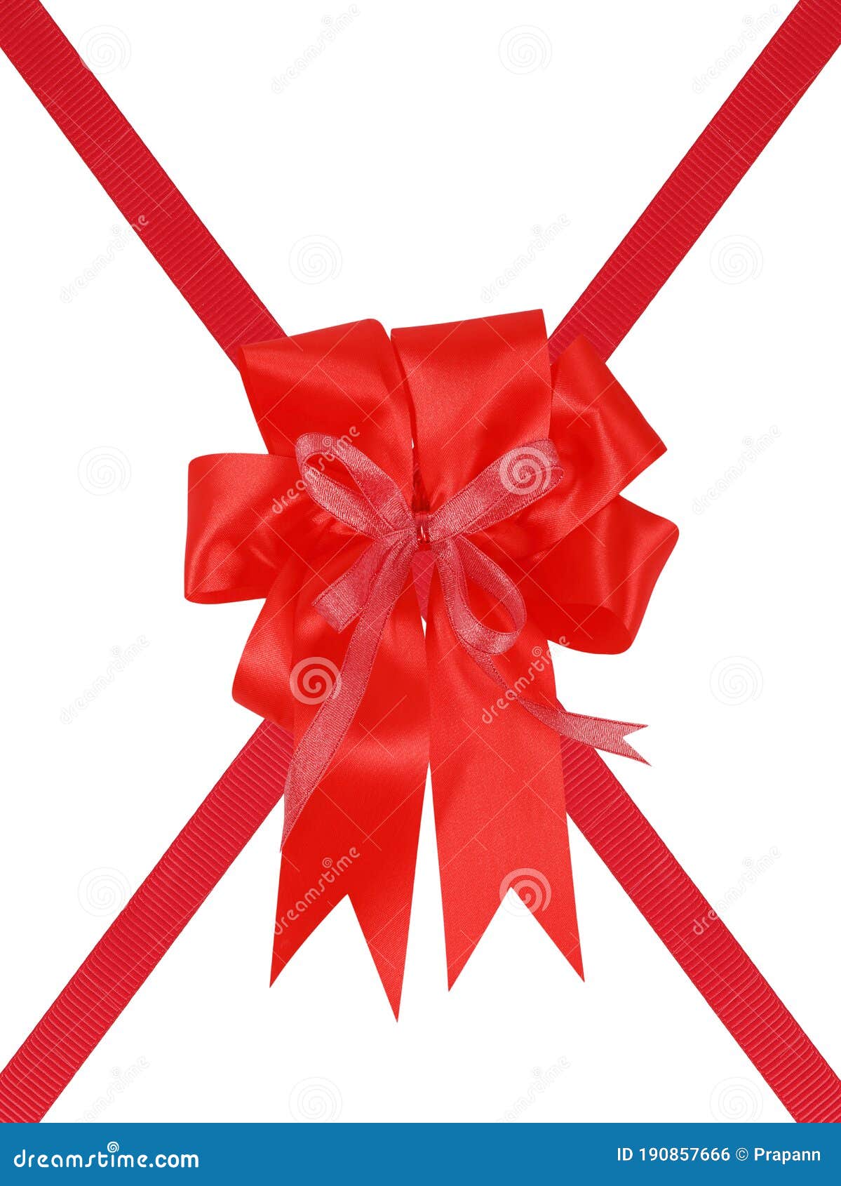 Beautiful Red Satin Gift Bow Isolated on White Stock Photo - Image of ...