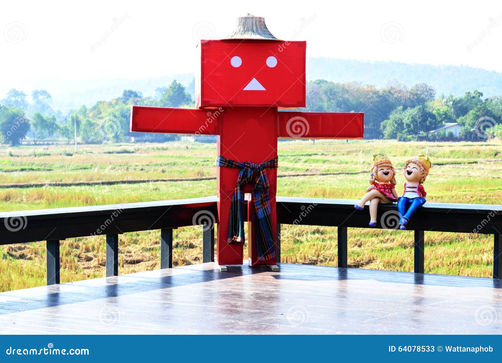Beautiful red scarecrow stock image. Image of decoration - 64078533