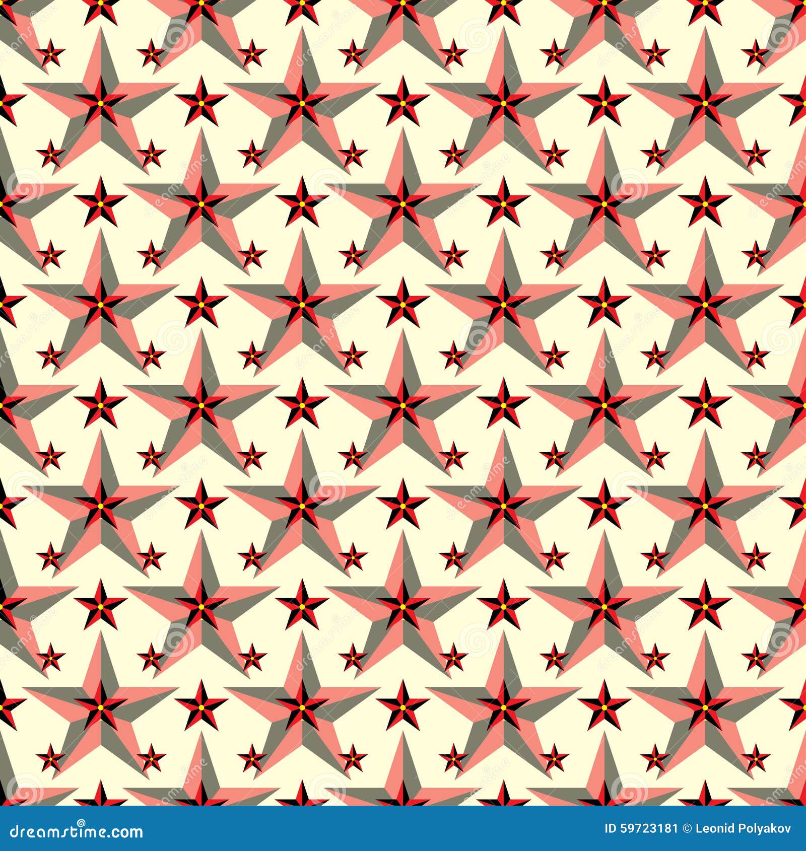 Beautiful Red Stars on a Light Background Seamless Pattern Vector ...