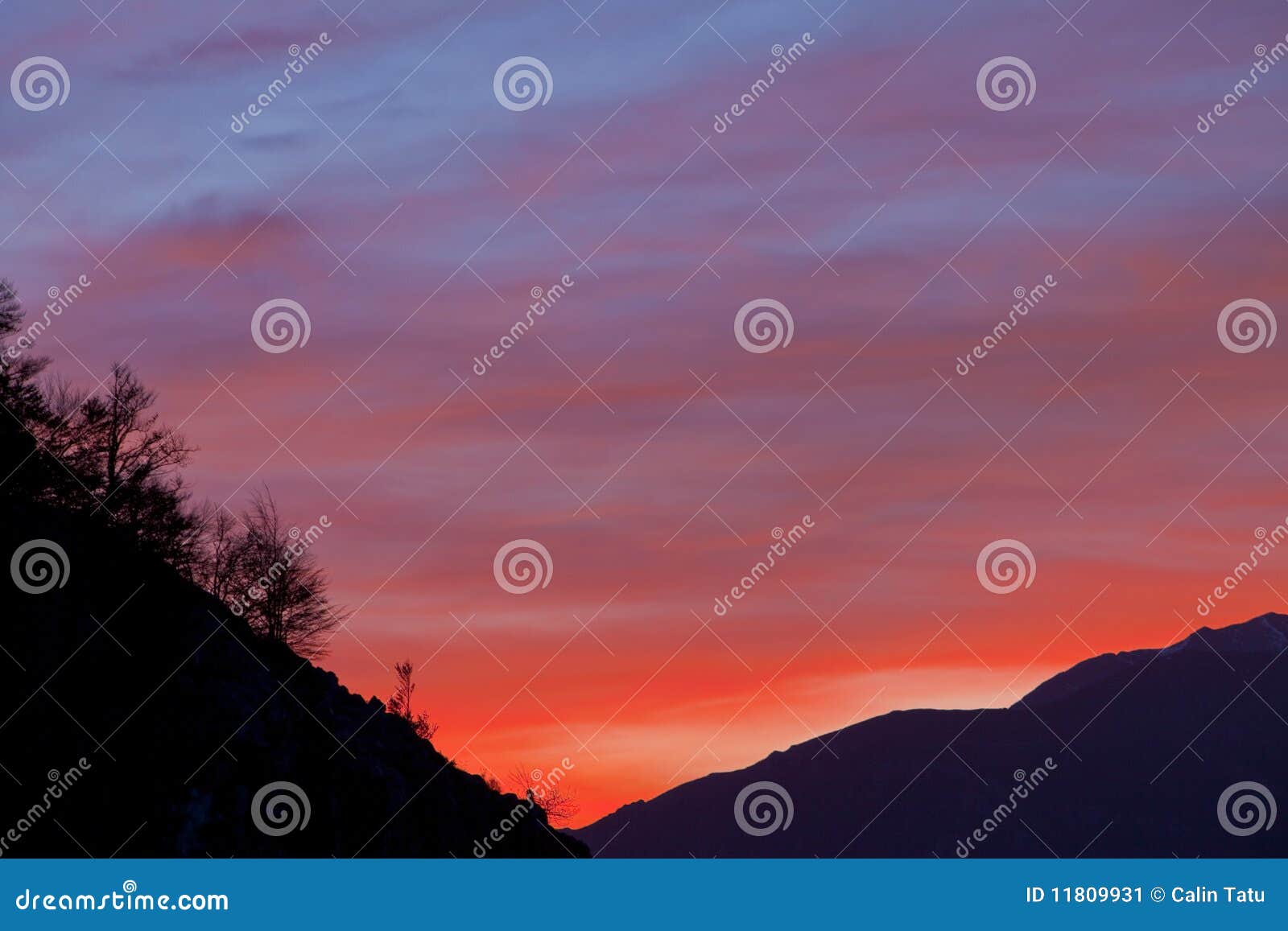 Beautiful Red Sunrise in the Mountains Stock Image - Image of organic ...