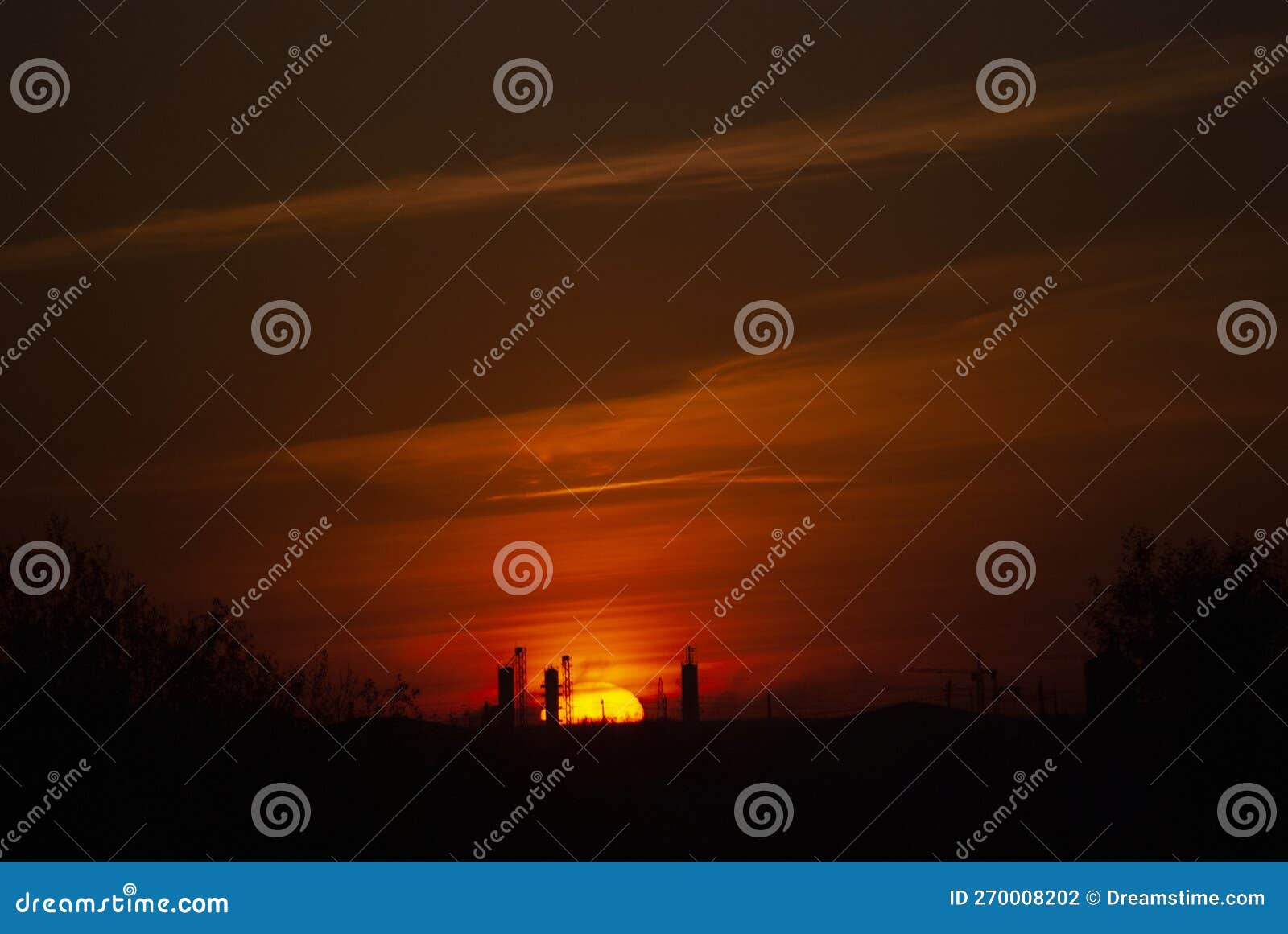 Beautiful Red Sunset in the City Stock Photo - Image of nature, sunset ...
