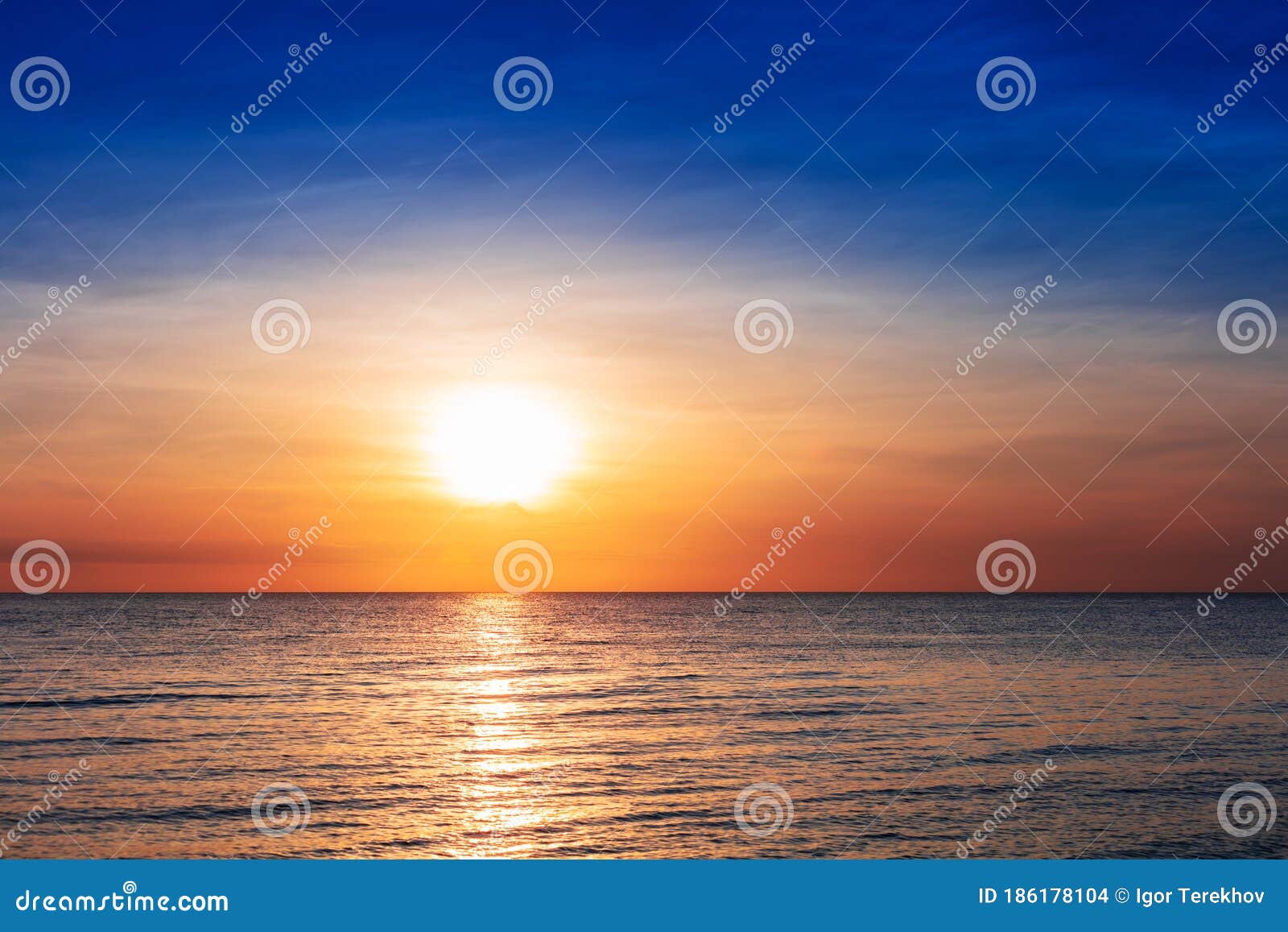 Beautiful Red Sunset Over Ocean Stock Photo - Image of abstract, dusk ...